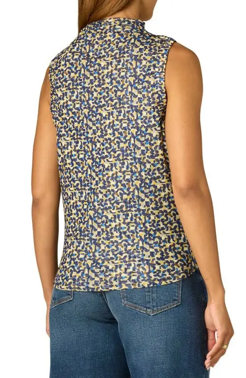 Wit & Wisdom Printed Mock Neck Sleeveless Top