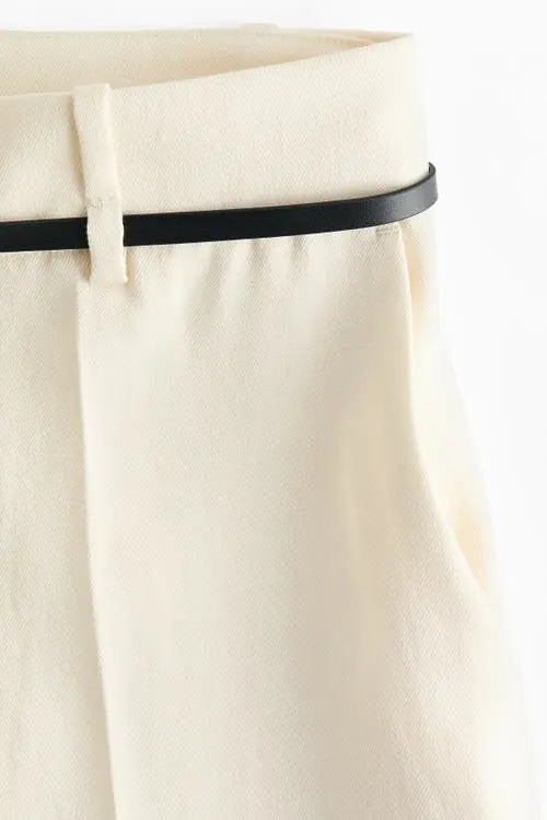 H&M Belted Knee-length Twill Bermuda Shorts