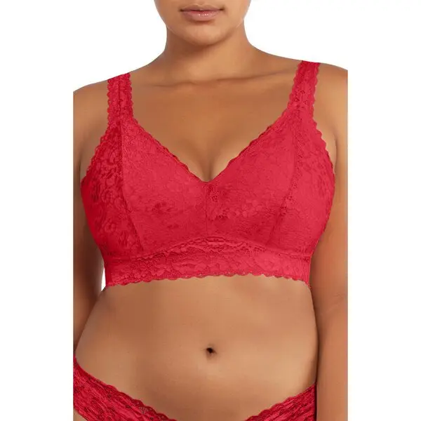 Parfait Adriana Wire-free Lace Bralette - Racing Red