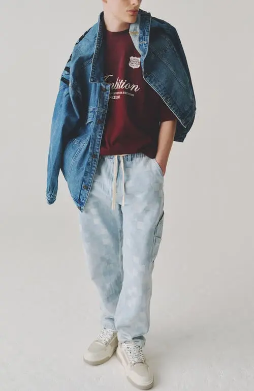 MANIA Oversized Distressed Denim Jacket