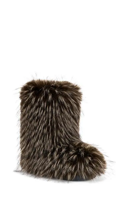 AZALEA WANG Faux Fur Boots - Brown