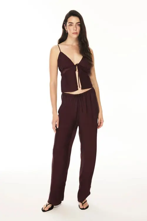 HOUSE OF SILK Rosalia Camisole Set - Burgundy