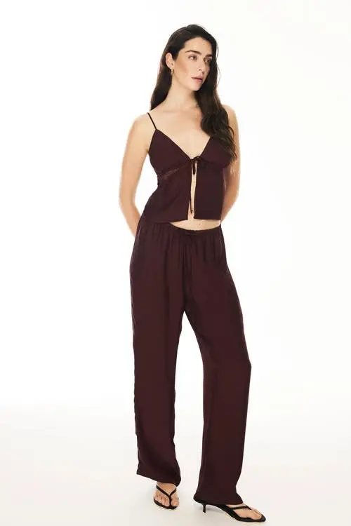 HOUSE OF SILK Rosalia Camisole Set - Burgundy