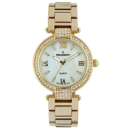 PEUGEOT T-bar Crystal Bracelet Watch 38mm - Gold