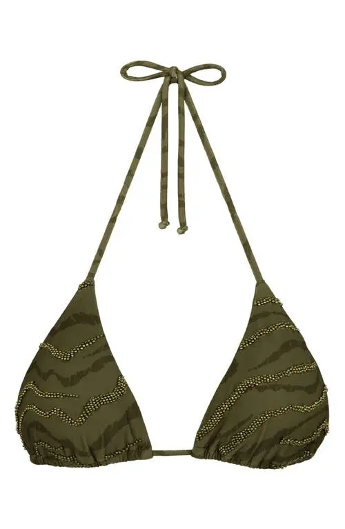 VIX PAULA HERMANNY Mina Embellished Triangle Bikini Top