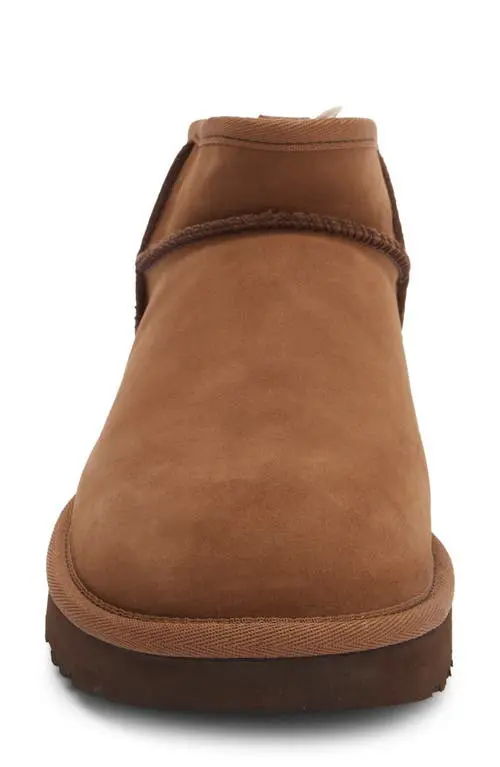 UGG Classic Ultra Mini Nubuck Bootie - Dark Chestnut