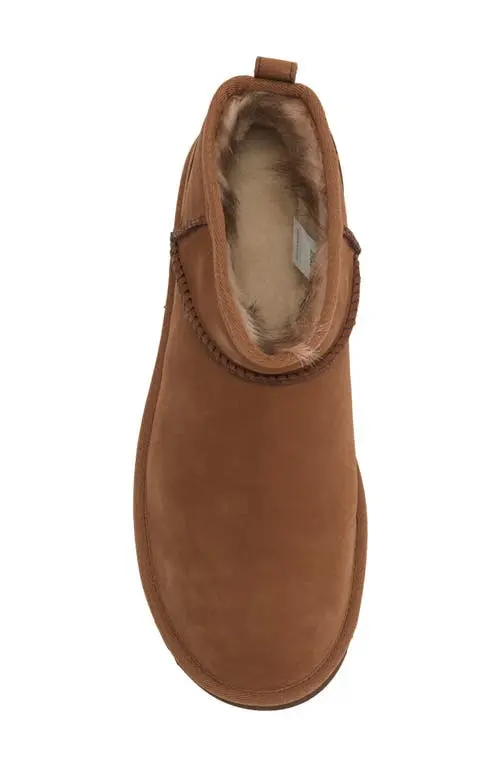 UGG Classic Ultra Mini Nubuck Bootie - Dark Chestnut