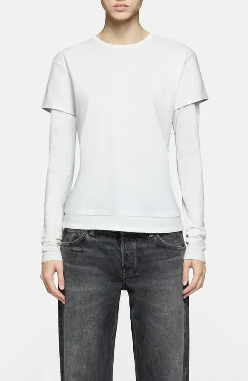 EB DENIM Rory Layered Long Sleeve T-shirt - White