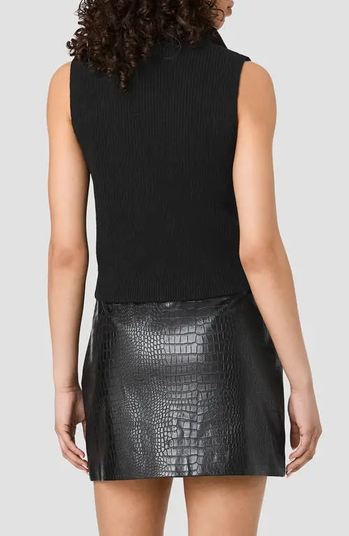 French Connection Marley Half Zip Rib Sweater Vest - Black