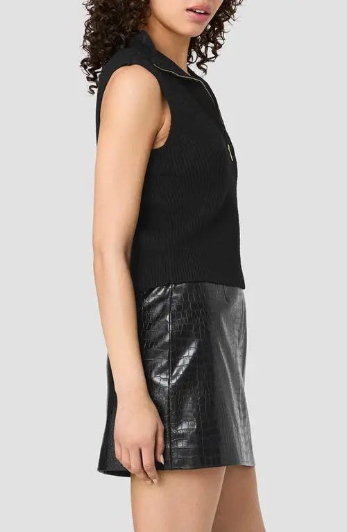 French Connection Marley Half Zip Rib Sweater Vest - Black