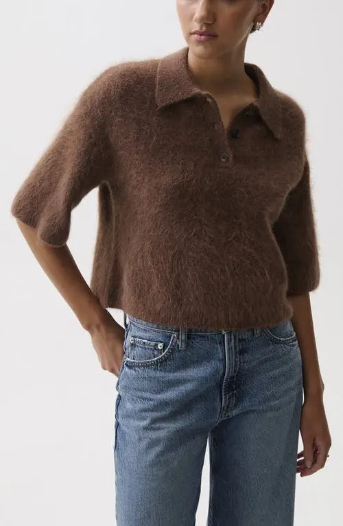 PISTOLA Nadya Alpaca-blend Short Sleeve Polo Sweater