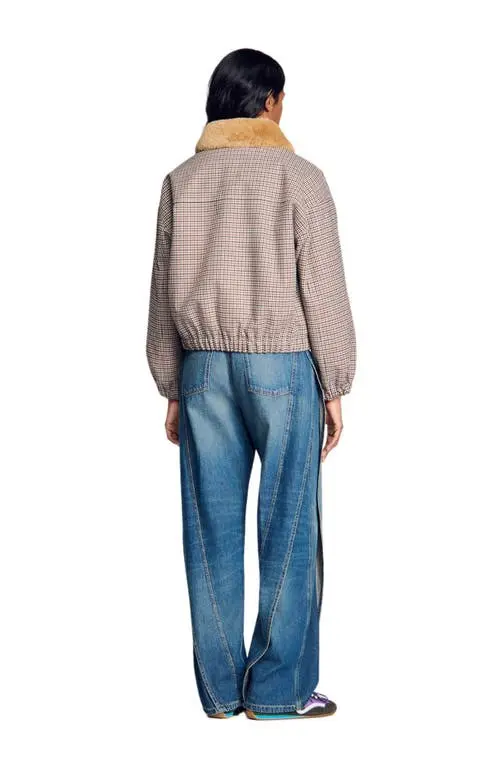 Sandro Faux Fur-lined Coat