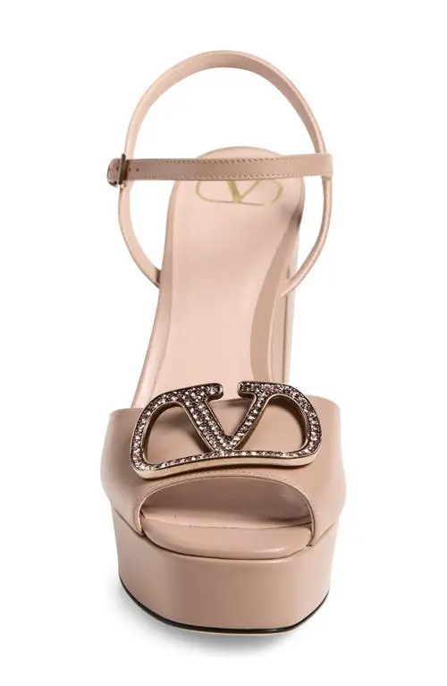 Valentino Garavani Rhinestone Vlogo Platform Sandal