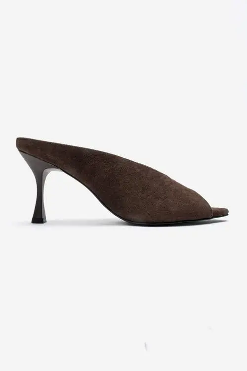 PROLOGUE SHOES Pelina Stiletto Sandal - Brown Suede