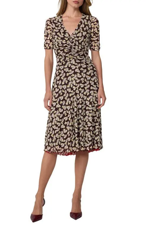 Diane Von Furstenberg Koren Reversible Floral Mesh Midi Dress