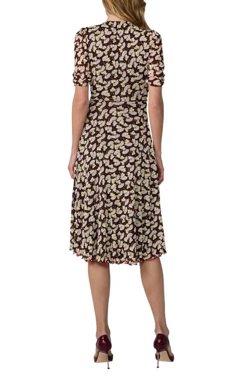 Diane Von Furstenberg Koren Reversible Floral Mesh Midi Dress
