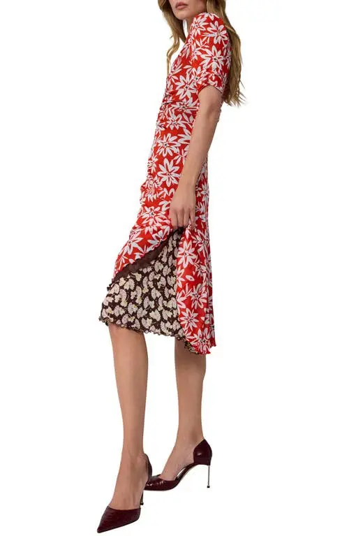 Diane Von Furstenberg Koren Reversible Floral Mesh Midi Dress