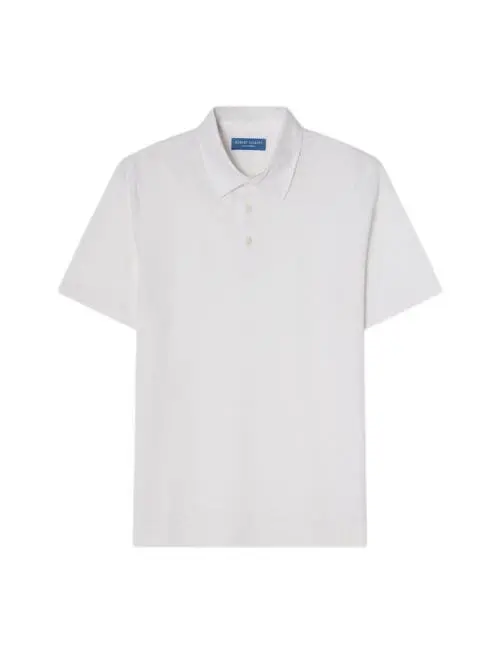 Robert Talbott Taylor Pique Linen Polo - White