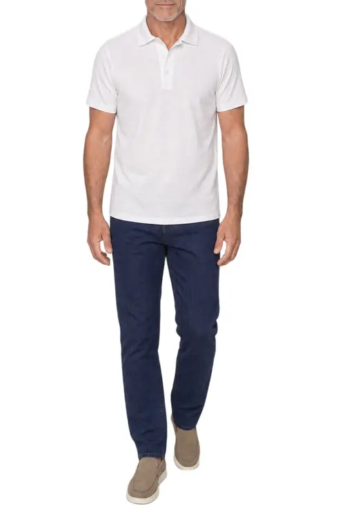 Robert Talbott Taylor Pique Linen Polo - White
