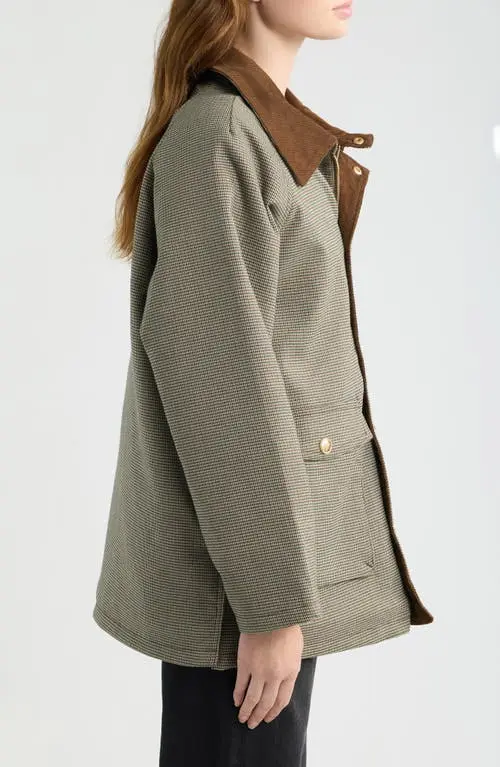 Deluc Emei Cord Collar Plaid Jacket