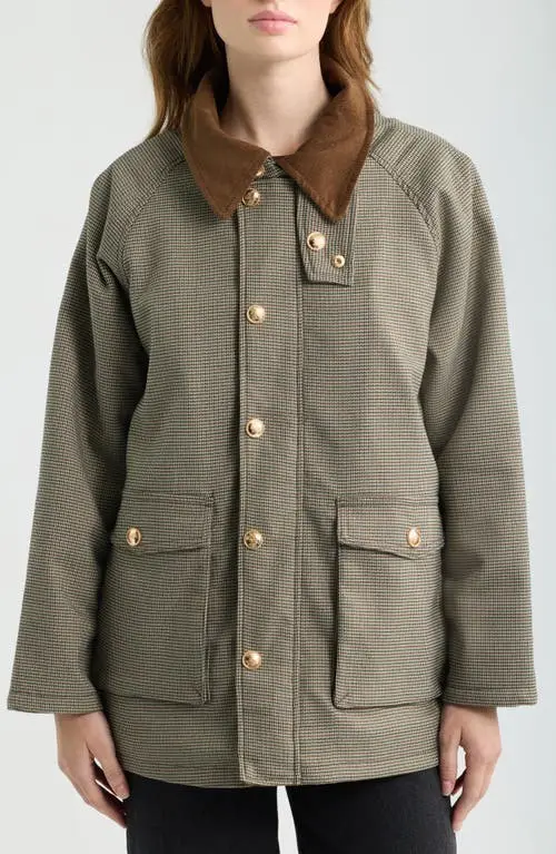 Deluc Emei Cord Collar Plaid Jacket