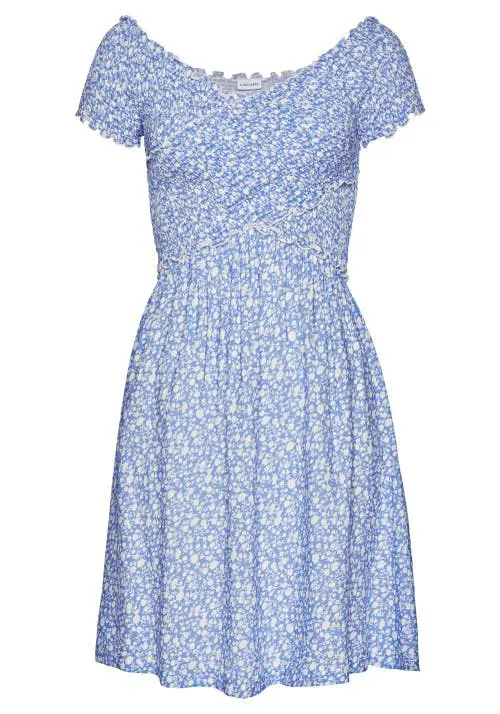 LASCANA Smocked Pattern Dress