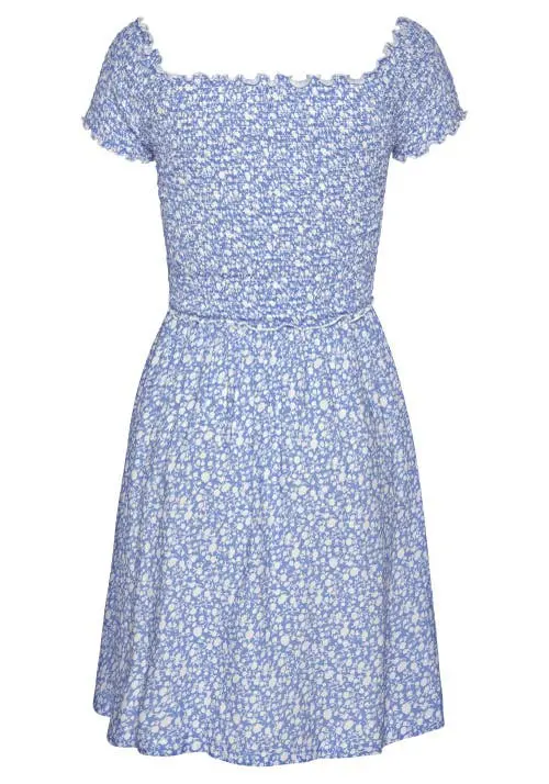 LASCANA Smocked Pattern Dress