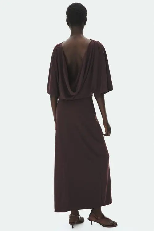 H&M Cowl-back Jersey Maxi Dress