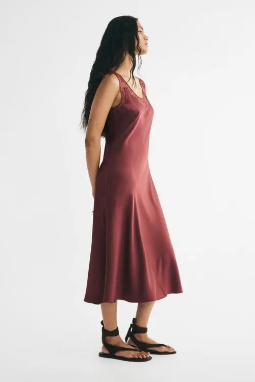 H&M Lace-inset Satin Dress