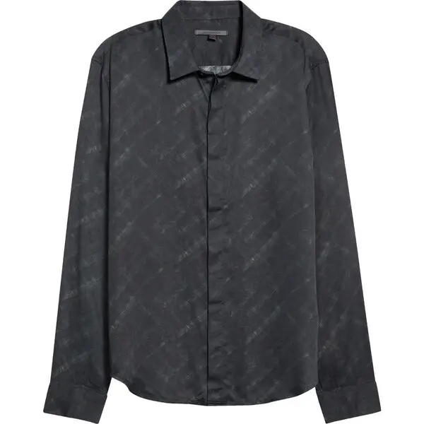 John Varvatos Rodney Print Long Sleeve Hidden Placket Shirt