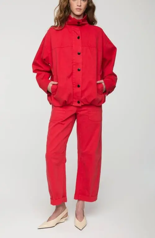 PISTOLA Cotton Bomber Jacket With Stand Collar
