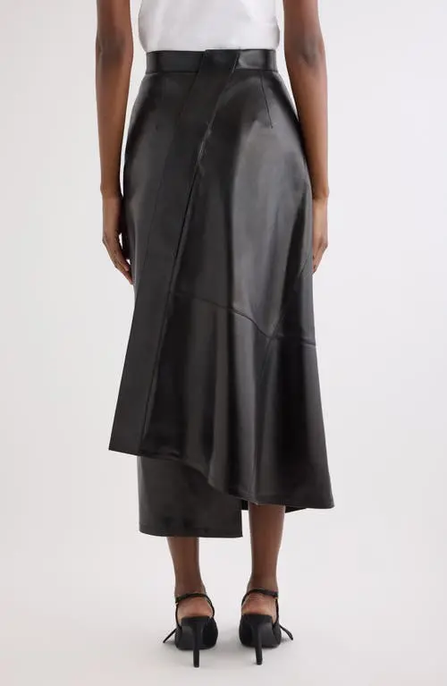 Givenchy Asymmetrical Leather Midi Skirt