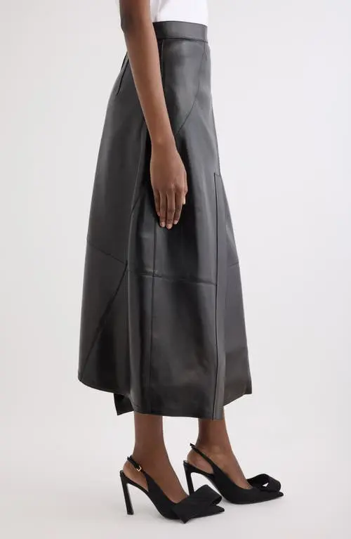 Givenchy Asymmetrical Leather Midi Skirt