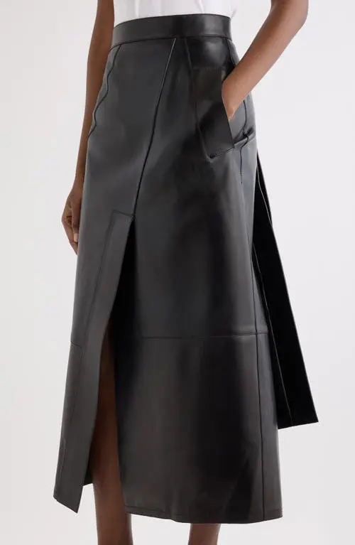 Givenchy Asymmetrical Leather Midi Skirt