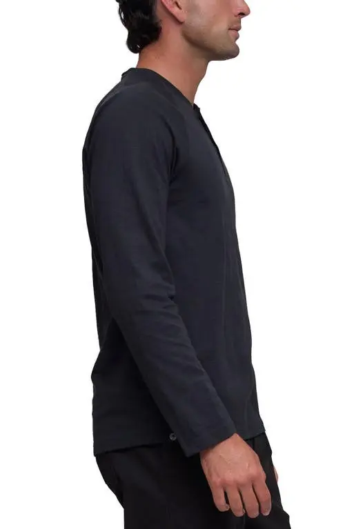 Barefoot Dreams Slub Jersey Henley - Black