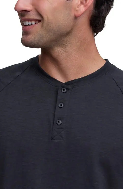 Barefoot Dreams Slub Jersey Henley - Black