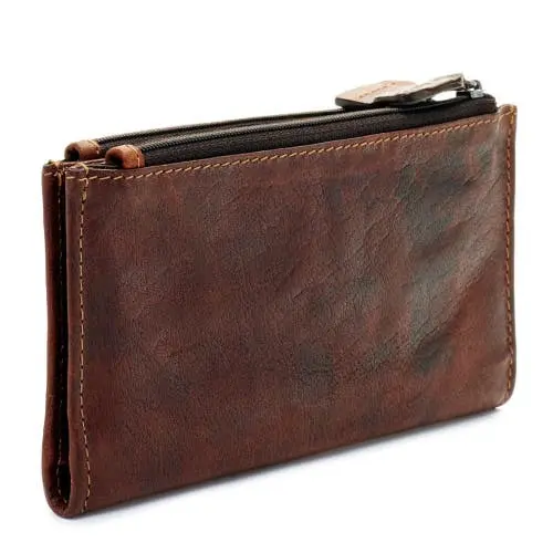 JACK GEORGES Voyager Slim Zippered Wallet - Brown