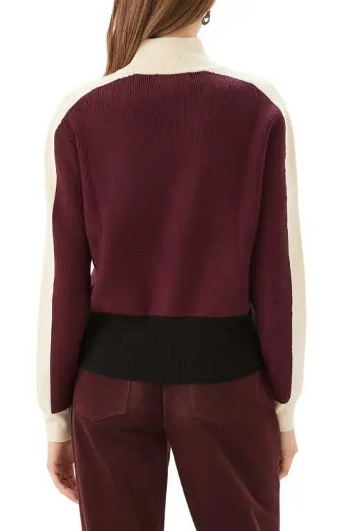 Karen Kane Colorblock Zip-up Cardigan