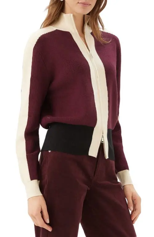 Karen Kane Colorblock Zip-up Cardigan