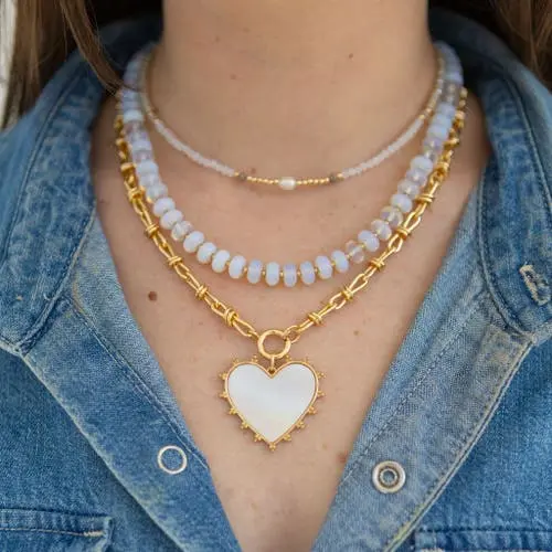 ERIN MCDERMOTT JEWELRY Moonstone Glow Bundle With Heart Pendant