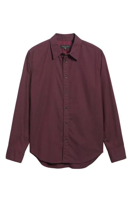 Rag & Bone Tomlin Dobby Stretch Shirt - Dark Red