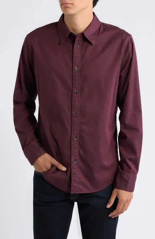 Rag & Bone Tomlin Dobby Stretch Shirt - Dark Red
