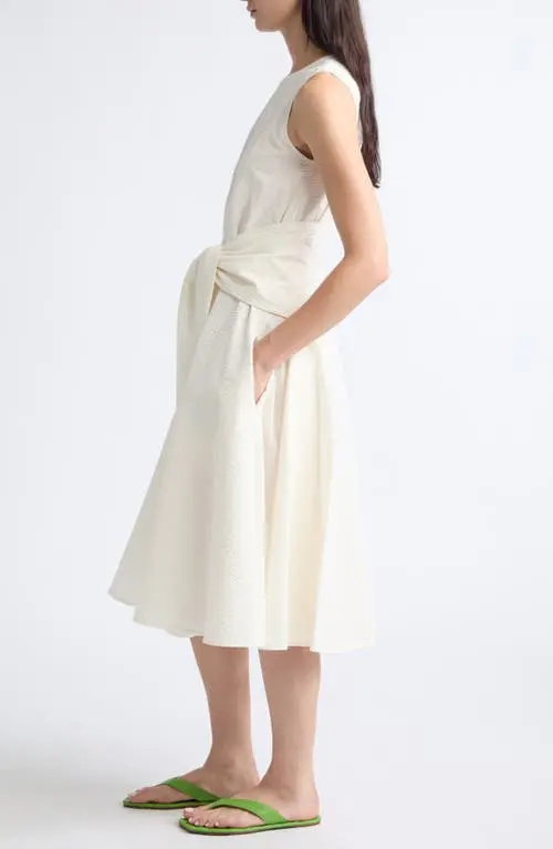 JW Anderson Cloque Cotton Seersucker Fit & Flare Dress