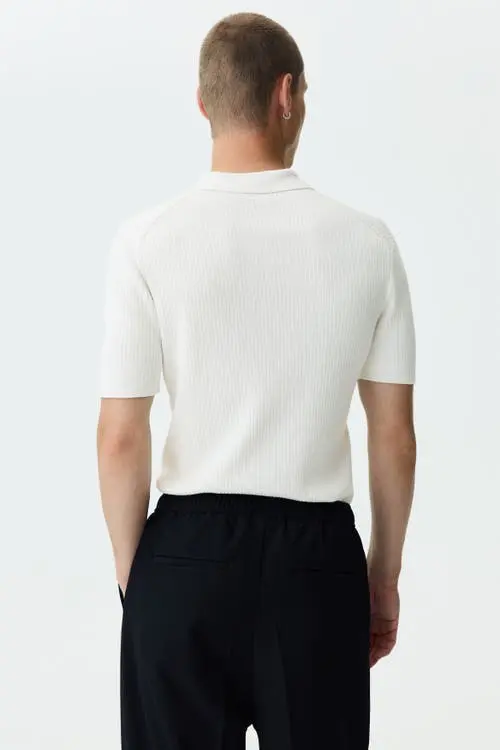 H&M Slim-fit Polo Shirt - Cream