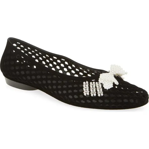 HEAVENLY JELLY Embellished Perforated Ballet Flats