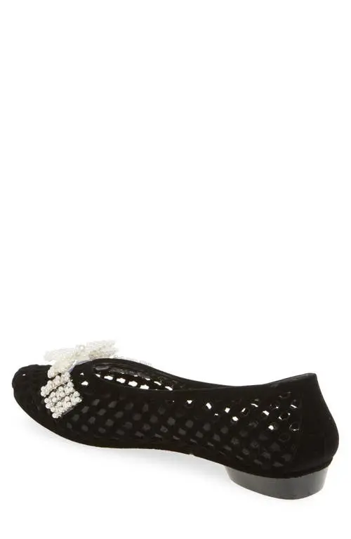 HEAVENLY JELLY Embellished Perforated Ballet Flats