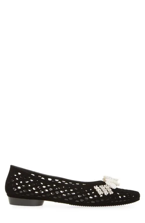HEAVENLY JELLY Embellished Perforated Ballet Flats