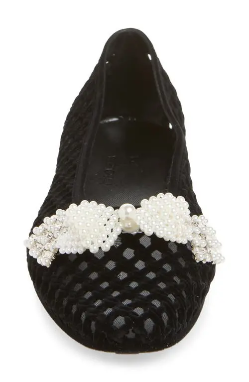 HEAVENLY JELLY Embellished Perforated Ballet Flats