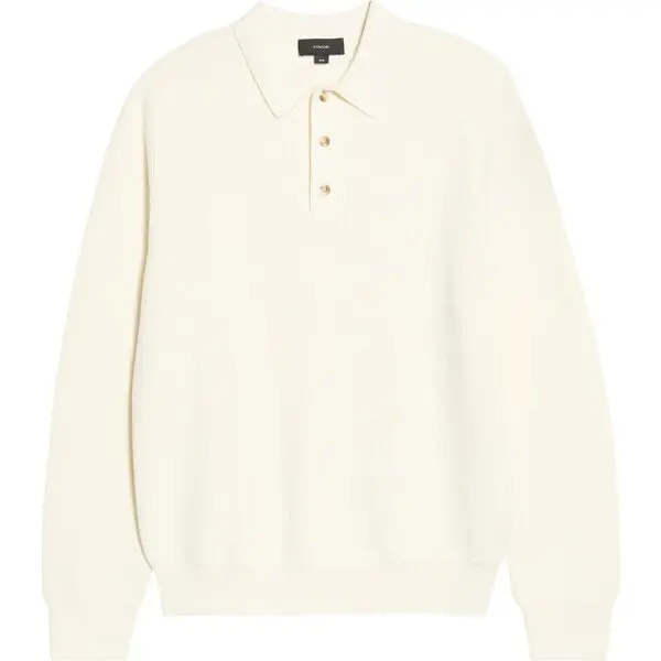Vince Heirloom Shaker Long Sleeve Polo Sweater