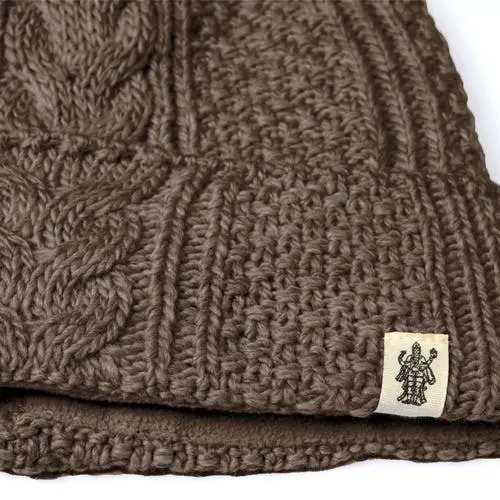 NIRVANNA DESIGNS Marled Cable Knit Beanie - Tweed